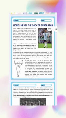 Lionel Messi's Biography | NO PREP READING & WRITING LESSON | Hispanic ...