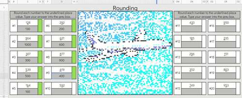 Digital Math Pixel Art 3rd Grade Fluency Rounding to the Nearest 10 or 100