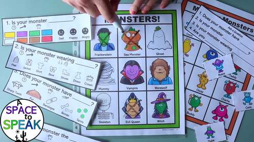 Practice Asking Questions HALLOWEEN Game for Speech Therapy by A Space ...