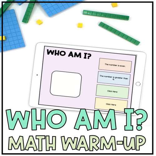 Who Am I? Math Warm-Up DIGITAL & Printable by Miss V in 3 | TPT