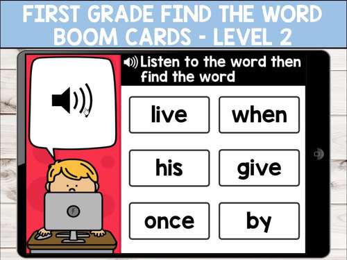 First Grade Sight Words Boom Cards inc Audio | Find the Sight Word ...