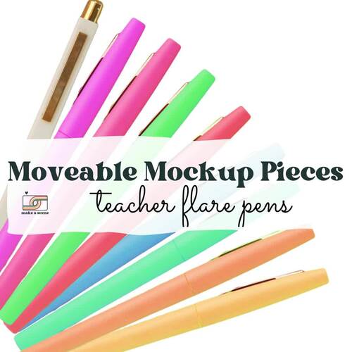 Teacher Flare Pen Mock Up Movable Images | Transparent Background PNG