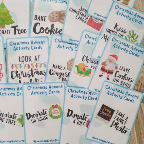 Christmas Advent Activity Cards Christmas Bucket List Play Ideas For Kids