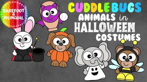 Halloween Animals Clipart - Cuddlebugs Collection | TPT