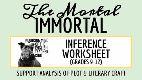 "The Mortal Immortal" by Mary Shelley Close Reading Analysis Worksheet