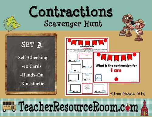 Scavenger Hunt: Contractions (Set A) by Teacher Resource Room | TPT