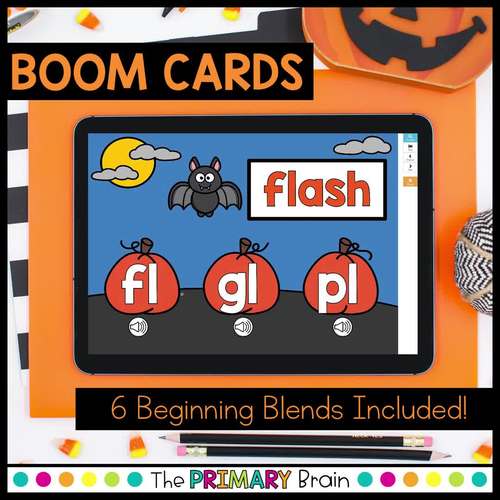 Halloween Beginning Blends Boom Cards™ | L Blends by The Primary Brain