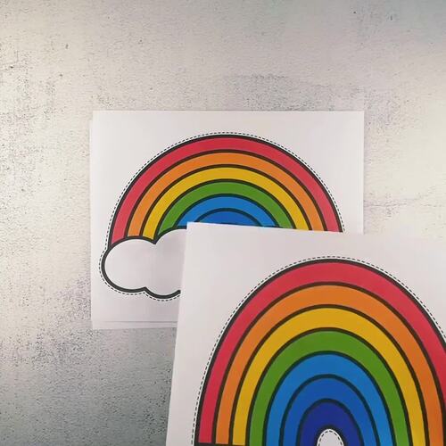Rainbow Cut Outs Printable | Spring Bulletin Board Decor | 6 Designs 5 ...