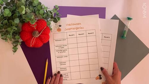 Halloween Scattergories Vocabulary Game by BXC Creations | TPT