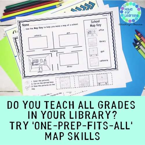 Map Skills Worksheets Library Lessons with Atlas Introduction | TpT