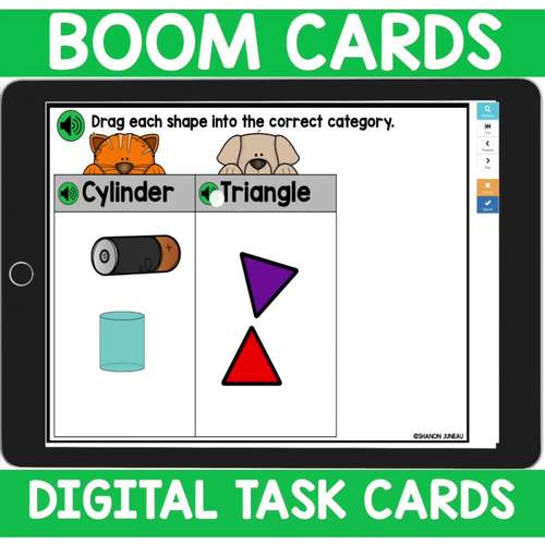 Classifying 2D and 3D Shapes using BOOM CARDS | K.G.A.2 | TPT