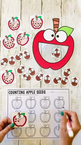 Counting Apple Seeds - Hands On Counting Practice 0 - 10 | TPT