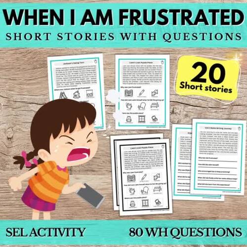 When I Am Frustrated Social Stories W/ Comprehension Worksheets Autism SEL
