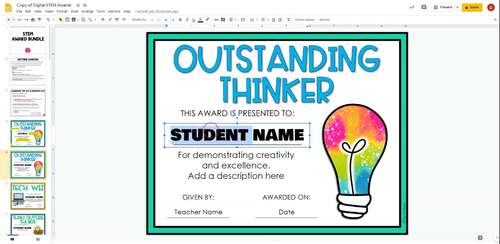 STEM Awards Editable STEAM Certificates Template Maker Tech End of Year ...