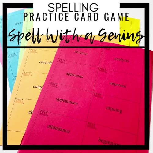 A Spelling Practice Card Game for High School and Middle- series 2