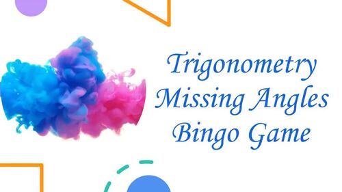 Trigonometry Missing Angle Maths Bingo Game Activity by Worksheet Whisperer