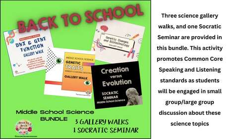 Middle School Science Bundle | 3 Gallery Walks & 1 Socratic Seminar