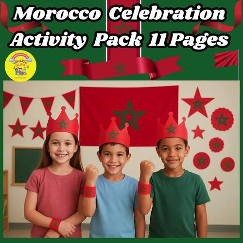 Morocco Flag Craft Pack Crowns, Bracelets, Stars & Decorations Activities