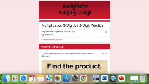 Multiplication 3-Digit by 2-Digit Google Forms (Self-Grading) | TPT