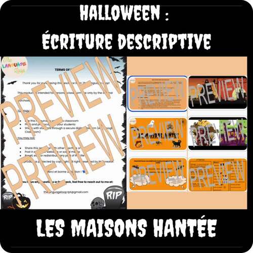 Halloween Maison Hantée | Projet d'Art & d'Écriture (lesson plan ...