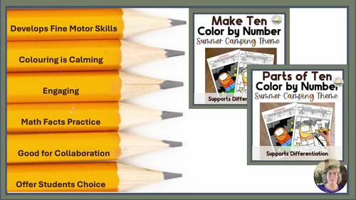 Camping Bundle Addition & Subtraction Within 10 Coloring Sheets, 1st ...