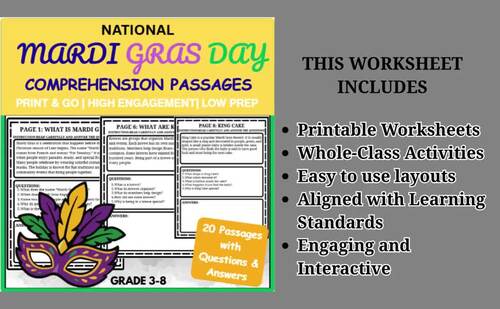 Non-Fiction 20 Mardi Gras Informational Texts | Reading & Questions ...
