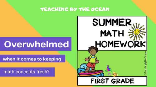 Summer 1st Grade Math Homework by Teaching by the Ocean | TPT