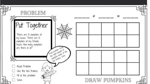 Halloween Math Word Problems for Kindergarten Through First Grade