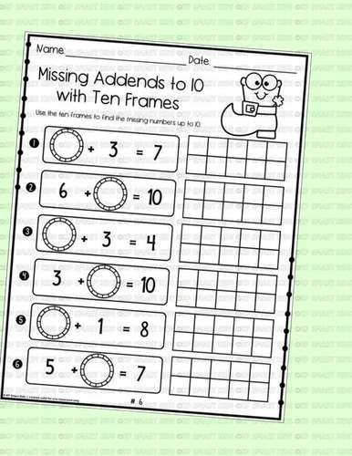 St. Patrick’s Day Missing Addends to 10 Worksheets Ten Frames Addition ...