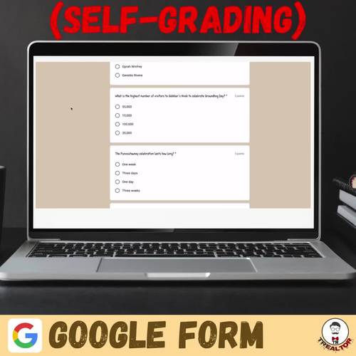 Groundhog day Digital Self Grading (Google Forms) 5th &6th Grades Bundle