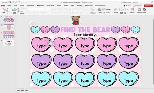 Valentine Hearts Hide & Seek /Sight Word & Phonics Game /Editable on ...