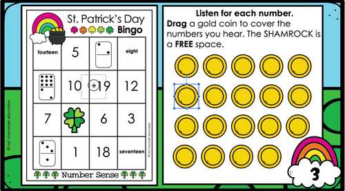 Number Recognition 1-20 | Bingo Game | Print & Digital - St. Patrick's Day