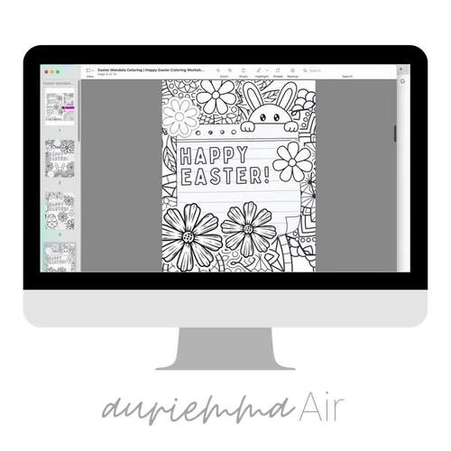 Easter Mandala Coloring | Happy Easter Coloring Worksheets by AuriemmaAir