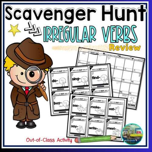 ESL/ IRREGULAR VERBS /Scavenger Hunt by ESL Classroom | TPT