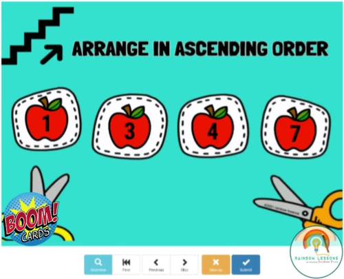 Ordering Numbers 1-20 From Least to Greatest | Number order Boom Cards