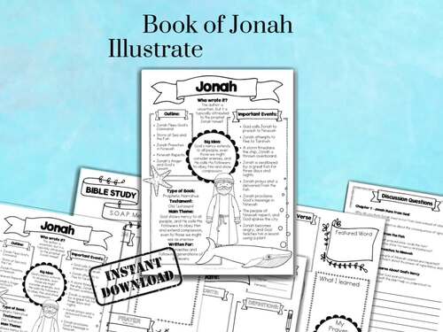 Book of Jonah Illustrated Bible Study Guide for Kids | Chapter ...