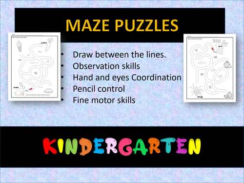 Simple Maze Puzzles Game Printable Draw Between Lines Hand control practice