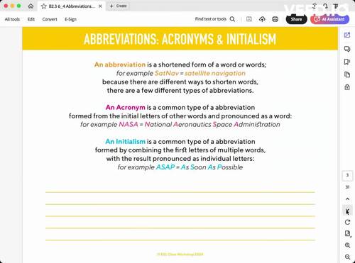 ESL Upper Intermediate Lesson: Learn about different Abbreviations ...