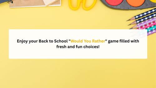 NO PREP Back to School Would You Rather PowerPoint Writing Prompts 3rd ...