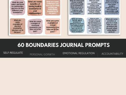 60 Reflective Boundaries Journal Prompts for Teen & Adults | TPT