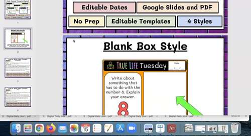 Daily Journal Prompts For the Whole Year | Google Slides and PDF | No Prep