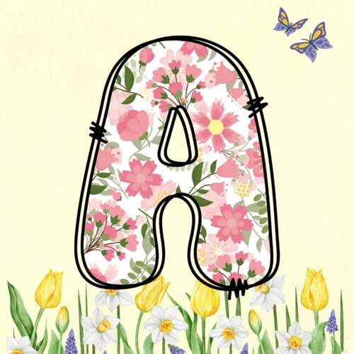 Spring Doodle Alphabet Letters & Numbers PNG, bubble letter font by ...