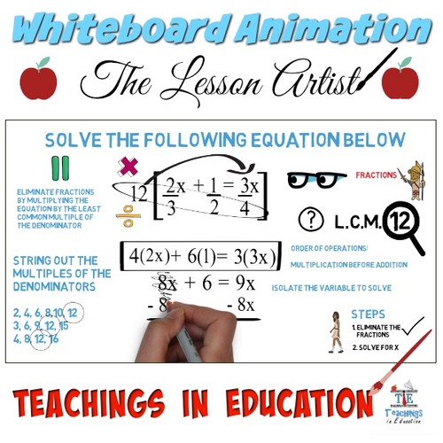 Equations (Fractions): Whiteboard Animation by Teachings in Education