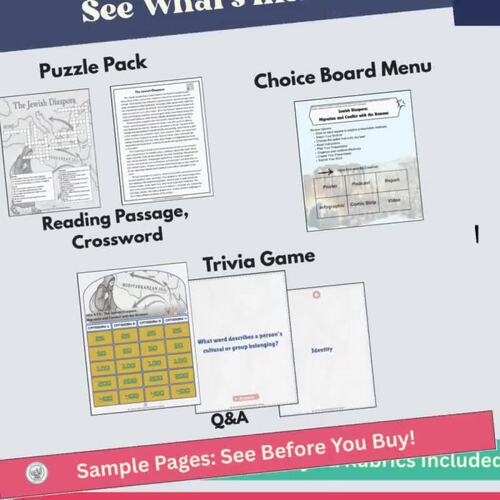 HSS 6.7.5 Bundle: Jewish Migration & Roman Conflict – Puzzles, Trivia ...