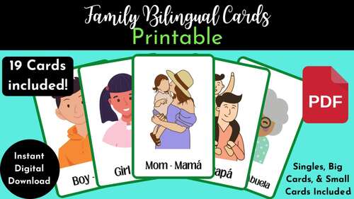 Bilingual Flashcards for Family | Flashcards bilingües para la familia