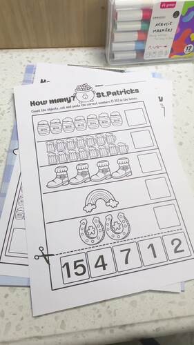 St. Patrick's day cut and paste numbers 1 - 20 by Sparkle & Learn Studio