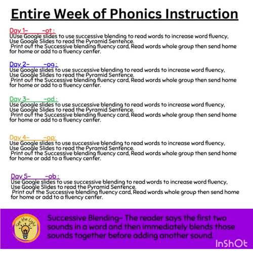 Short O Phonics Fluency Successive Blending Bundle 5 Days of Phonics ...