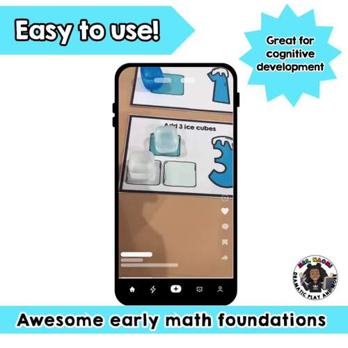 Ice Cube Counting Task Box Cards | Preschool Math Center Activity