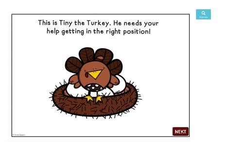 Turkey Positions! Positional Vocabulary BOOM Cards: Thanksgiving Theme