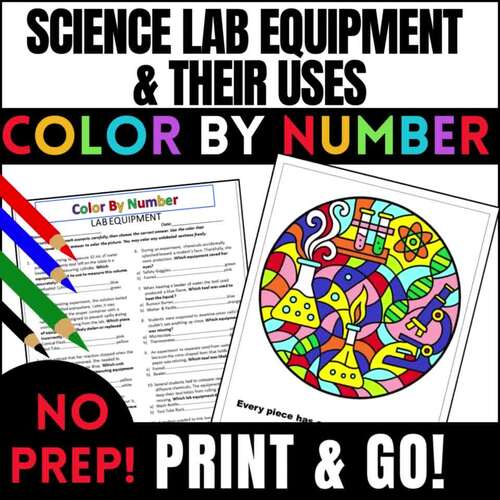 Lab Equipment Color by Number Activity |Science Back to School ...